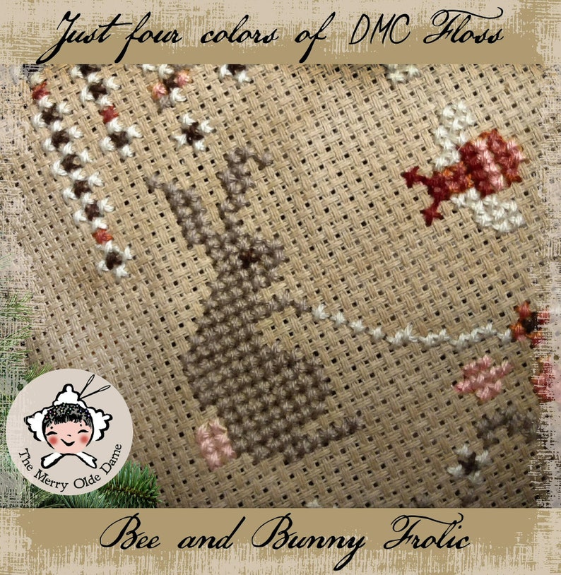 CHART Bee and Bunny Frolic Counted Cross Stitch E-pattern - Colonial ...