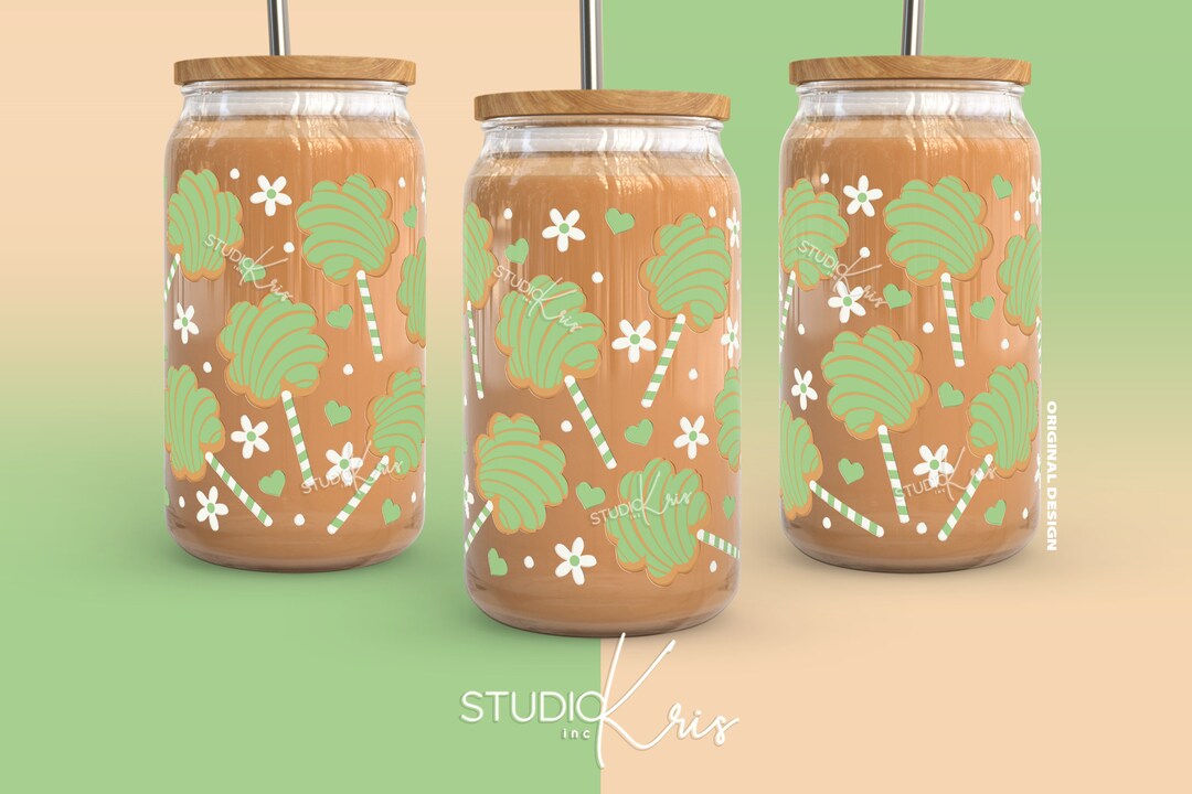 Clover Concha Lollipop St. Patrick's Day SVG for UV DTF 16oz Can Glass ...