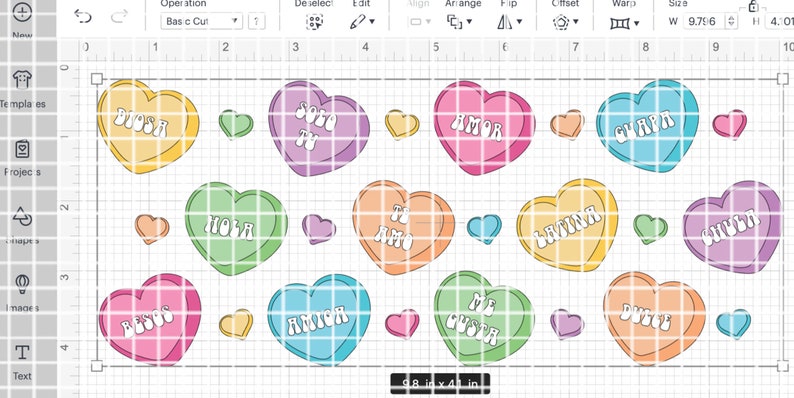 Spanish Candy Conversation Hearts Valentine's Day SVG for UV DTF 16oz ...