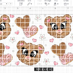 Teddy Bear Concha Valentine's Day Cafecito Y Chisme SVG for UV DTF 16oz ...