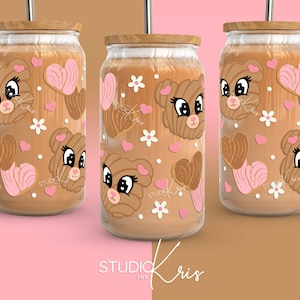 Teddy Bear Concha Valentine's Day Cafecito Y Chisme SVG for UV DTF 16oz ...