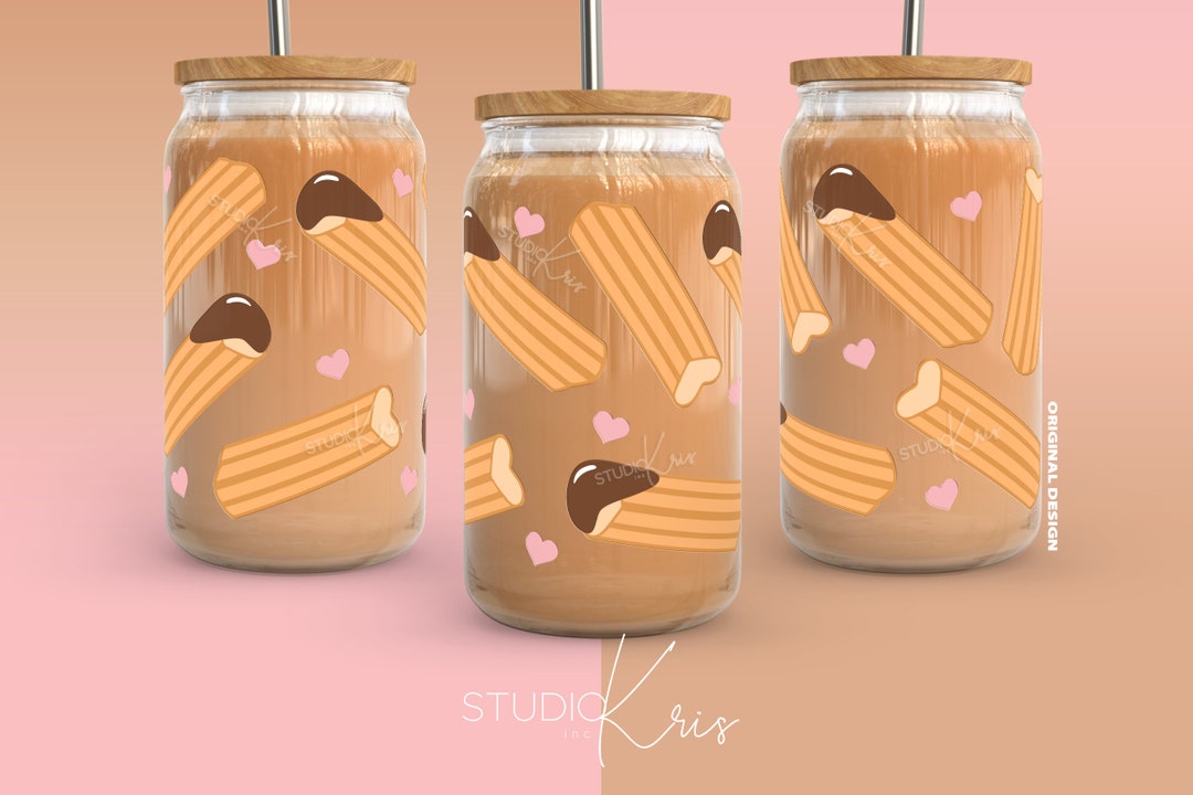 Churro Valentine's Day SVG for UV DTF 16oz Can Glass Wrap | Digital ...