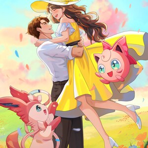 Custom People and Pokemon Portrait, Custom Pokemon Trainer Art ...