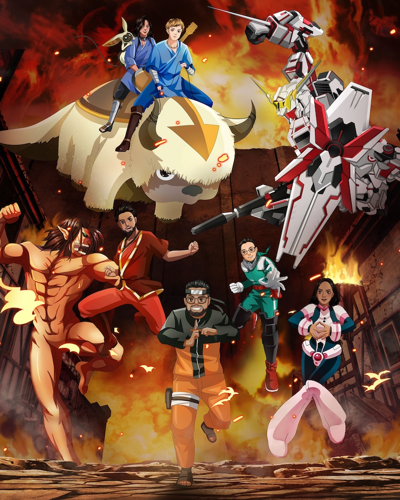 Custom ATLA Anime Family Portrait, Personalized Gift (digital File) - Etsy