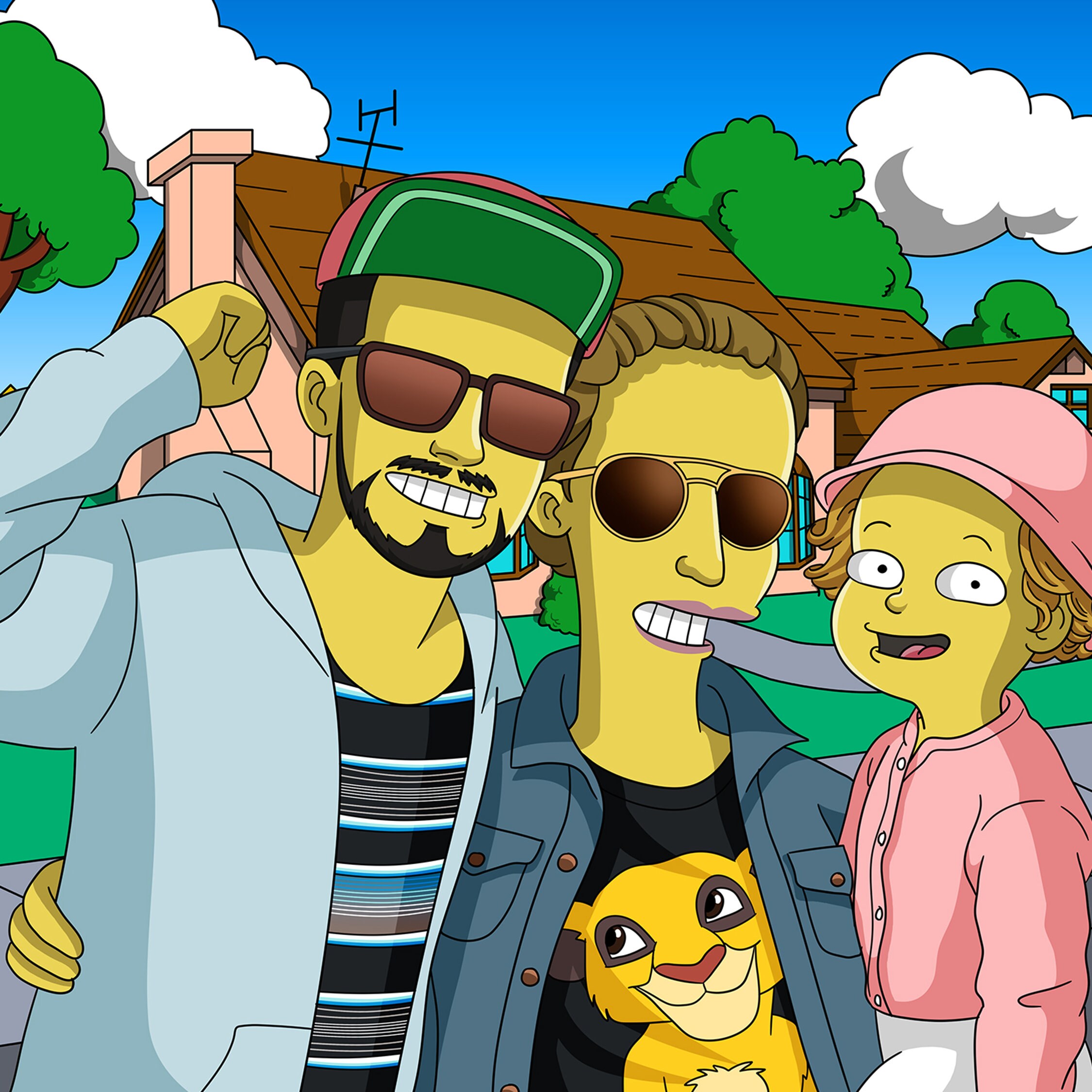 Simpson Couple Portrait Cartoon Portrait Yellow People Etsy