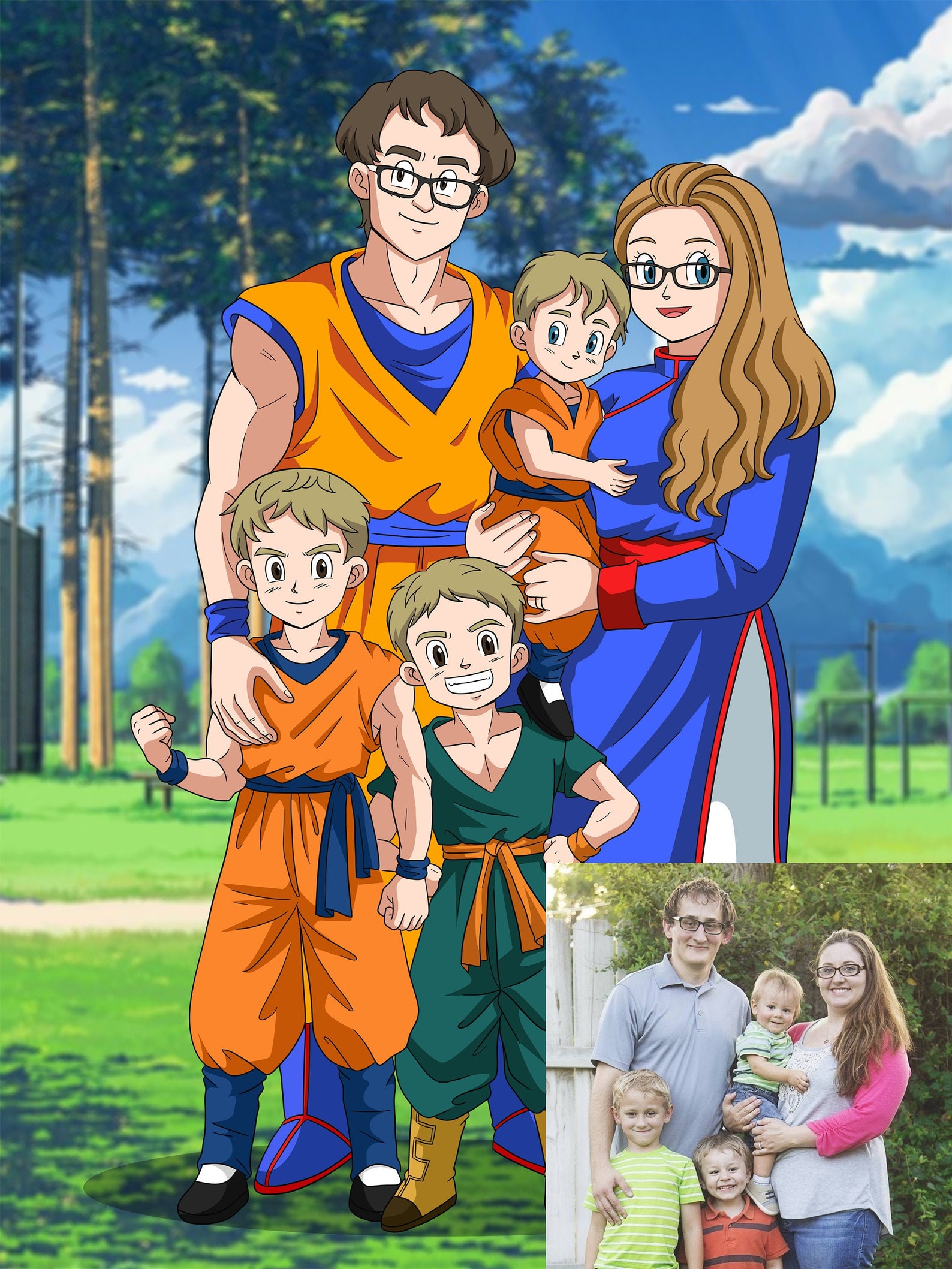 Custom Family Portrait Custom Anime Portrait Cartoon - Etsy