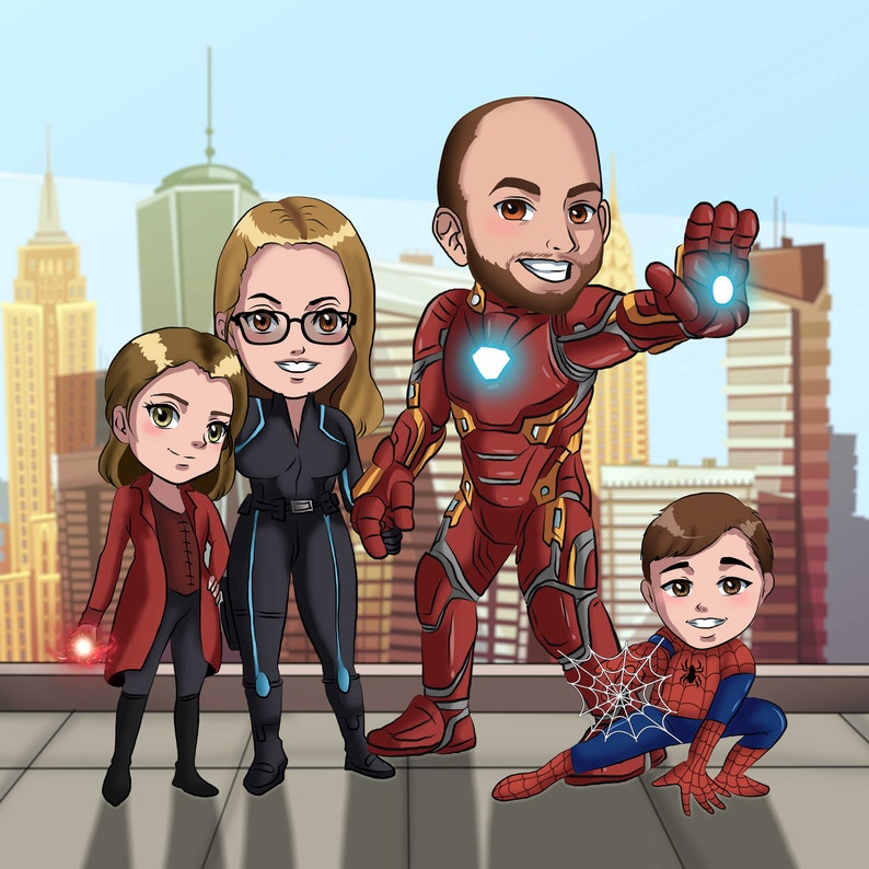 Custom Superhero Portrait - Etsy