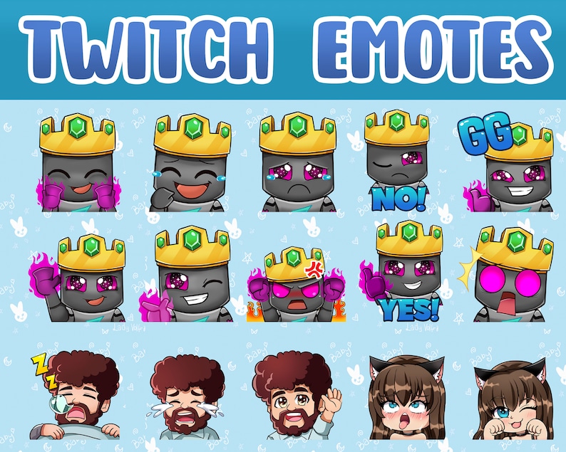 Custom Twitch Emotes Gaming Emotes Drawing Custom Emotes | Etsy