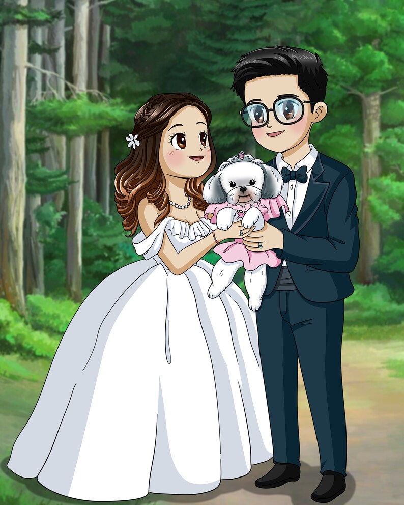 Custom Chibi Couple Portrait Christmas Gift Personalized - Etsy