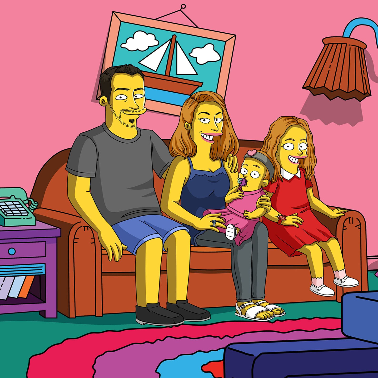 Custom Simpsons Portrait on the Couch Simpsons Family | Etsy