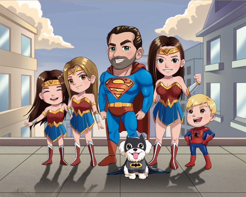 Custom Superhero Portrait - Etsy