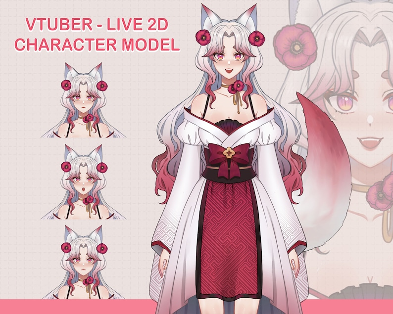 Live 2D Vtuber Character Model Design Custom Vtuber Character - Etsy UK