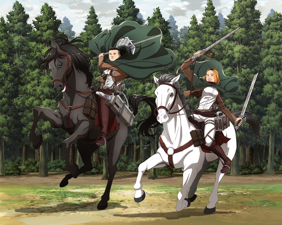 Custom Anime Portrait, Anime AOT Portrait Art Commissions, Personalized ...