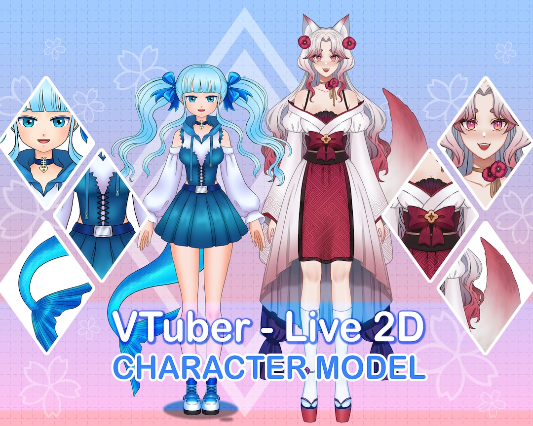 Live 2D Vtuber Character Model Design, Custom Character Drawing, Live 2D Rigging Model ...