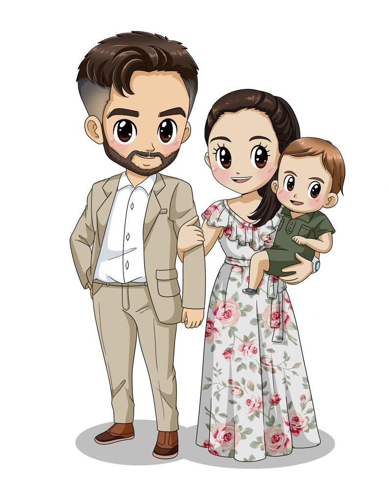 Custom Chibi Couple Portrait Christmas Gift Personalized - Etsy