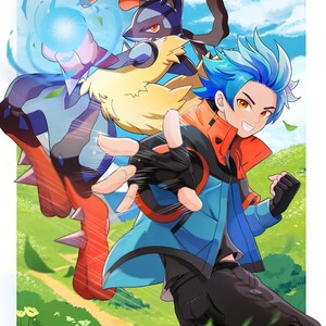 Custom People and Pokemon Portrait, Custom Pokemon Trainer Art ...