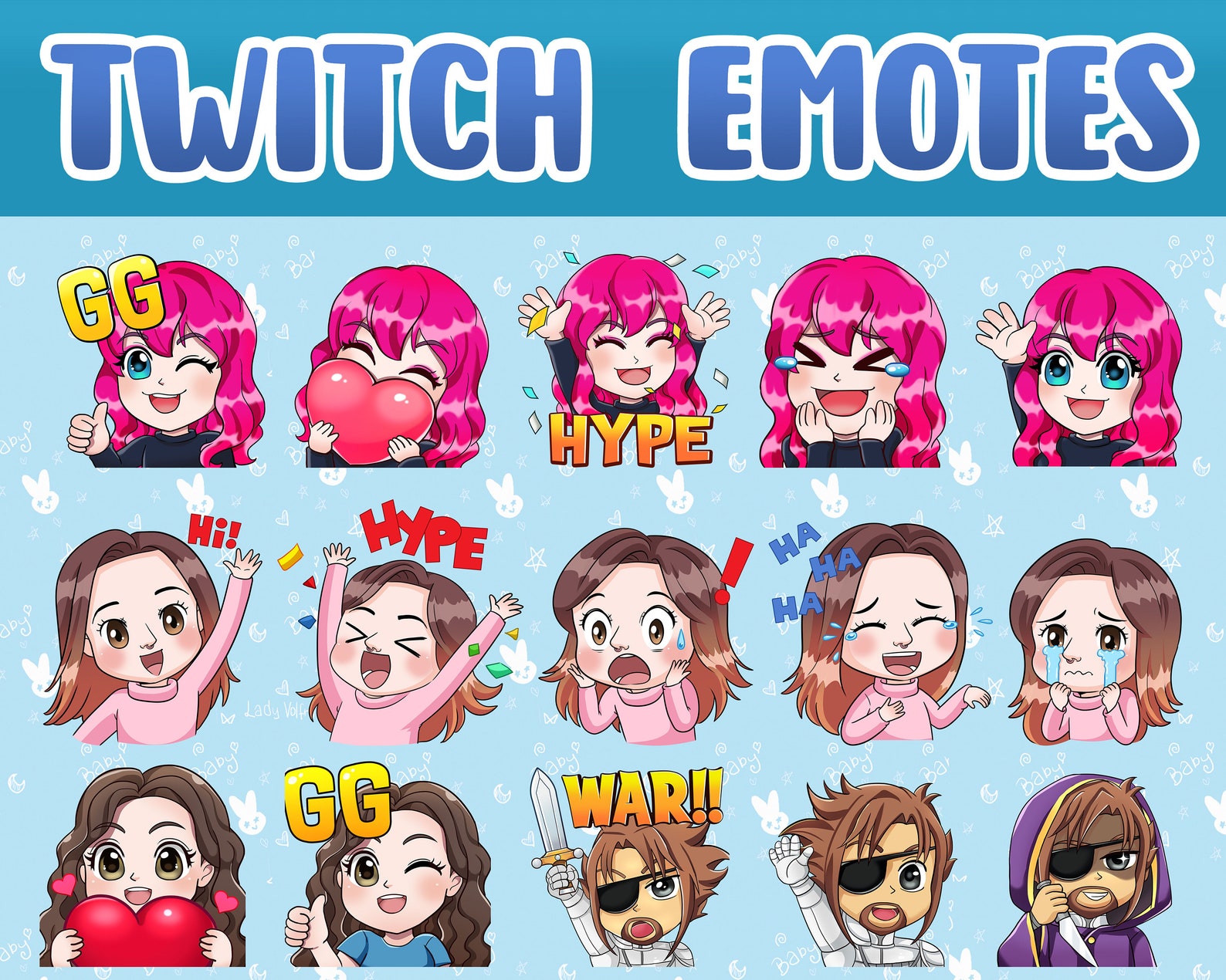 Custom Twitch Emotes Gaming Emotes Custom E-sports Emotes - Etsy
