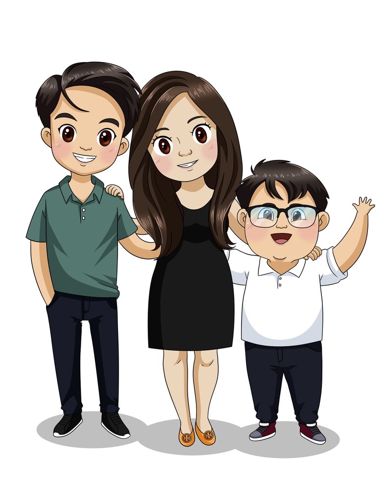 Custom Chibi Couple Portrait Custom Anime Christmas Postcard - Etsy