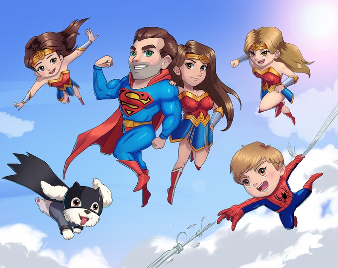 Custom Superhero Portrait - Etsy