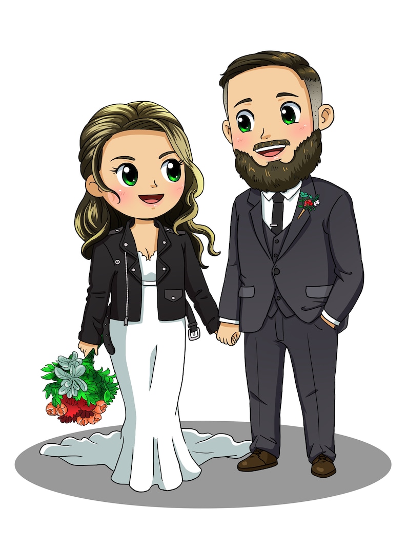 Custom Chibi Couple Portrait Custom Anime Christmas Postcard - Etsy