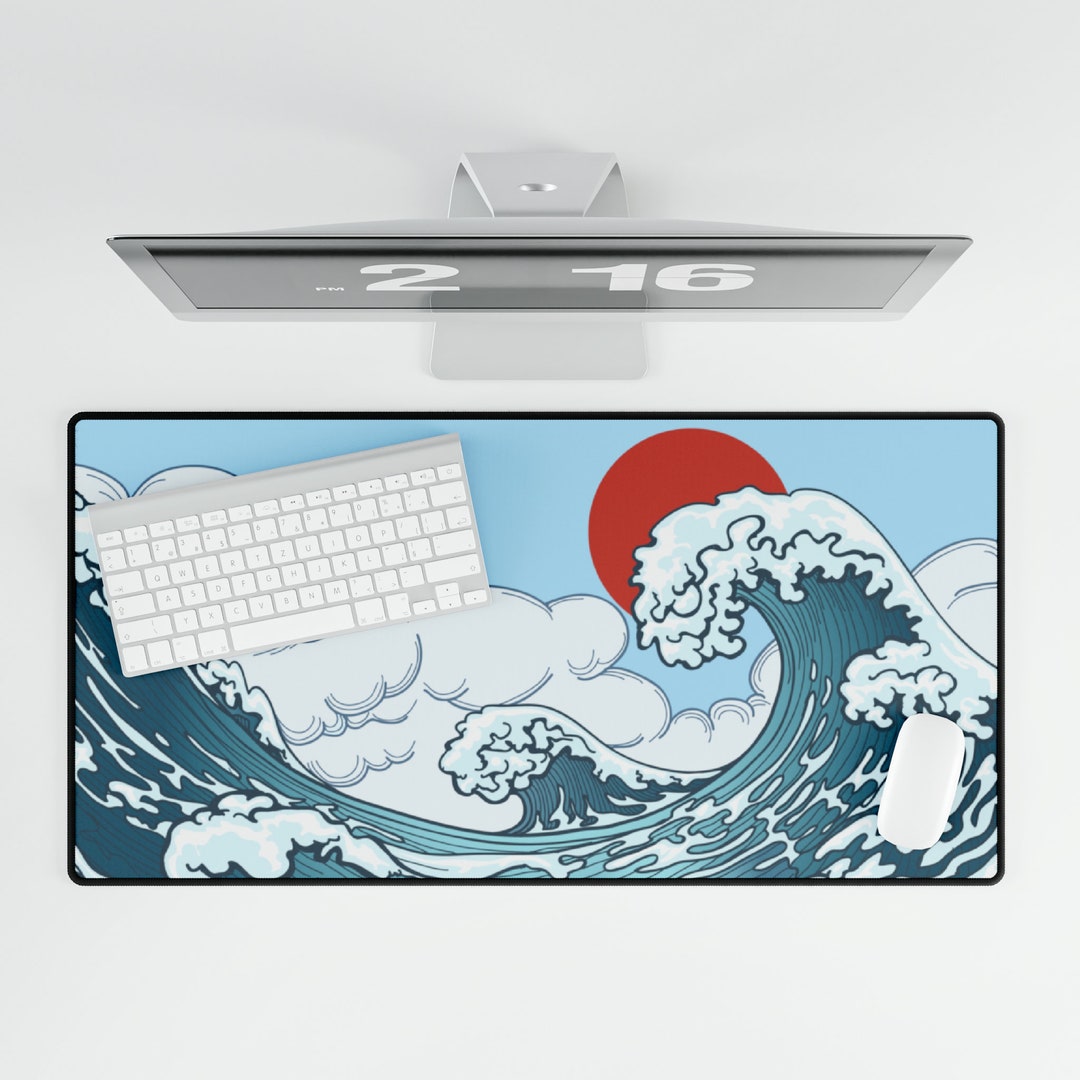 Ocean Desk Mat, Sea Desk Pad, Beach Home Decor, Waves Mouse Pad, Ocean ...