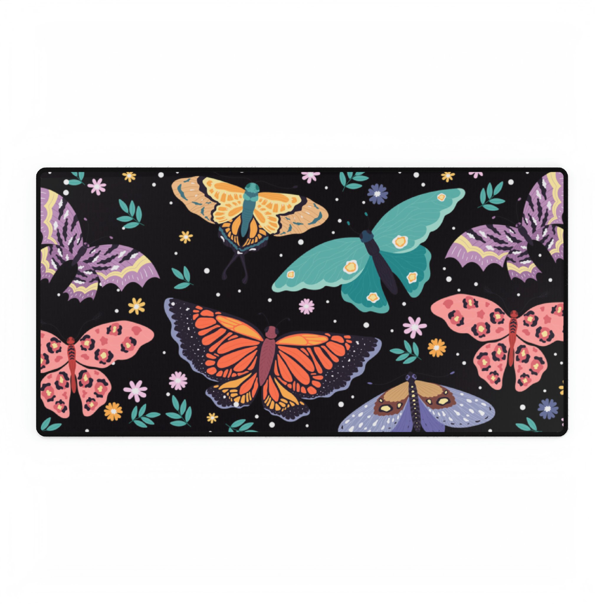 Cottagecore Magical Butterfly Desk Mat, Nature Aesthetic Floral Dark ...