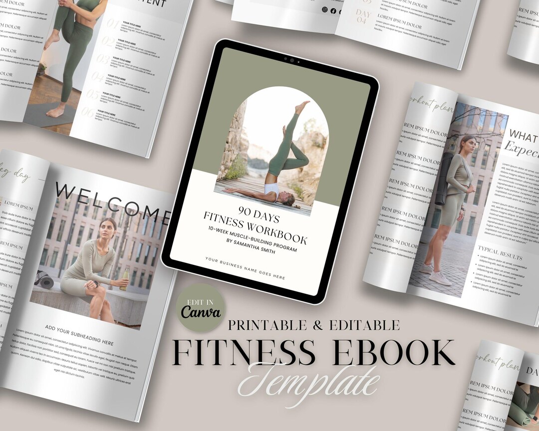 Fitness Ebook Template | Editable Template for Workout Plans, Nutrition ...
