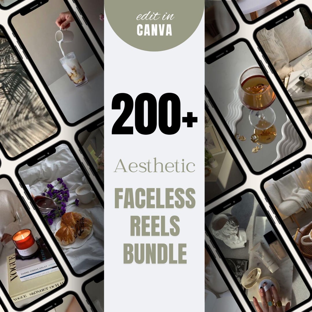 200+ Aesthetic Faceless Instagram Reels Bundle – Trendy Content for ...