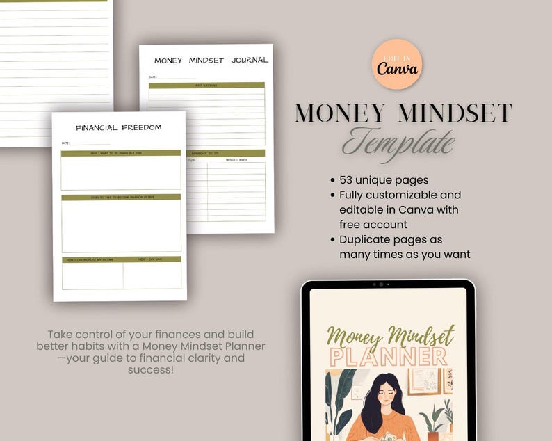 Money Mindset Journal Template | Printable PDF for Financial Growth ...