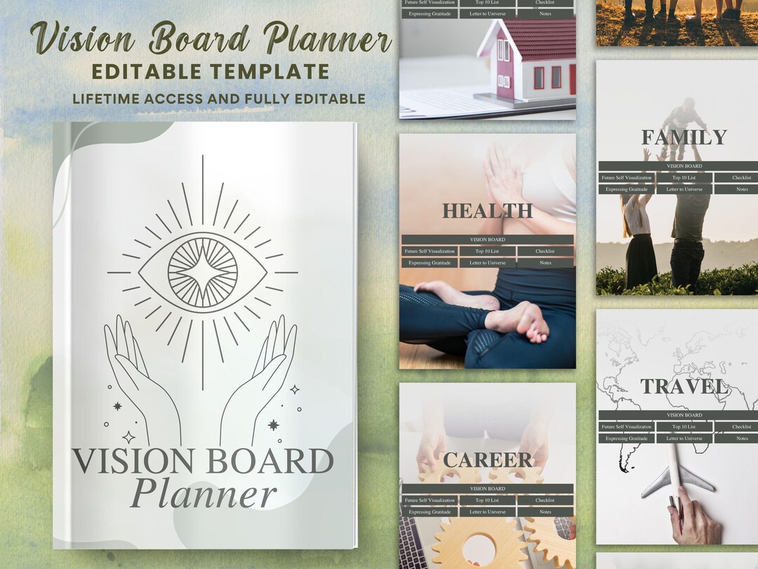 Vision Board Planner | Printable Goal Setting Templates for Dream ...