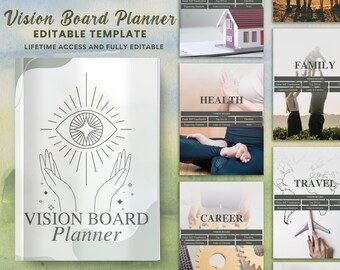 2025 Vision Board Planner, Goal Setting and Visualization, Digital ...