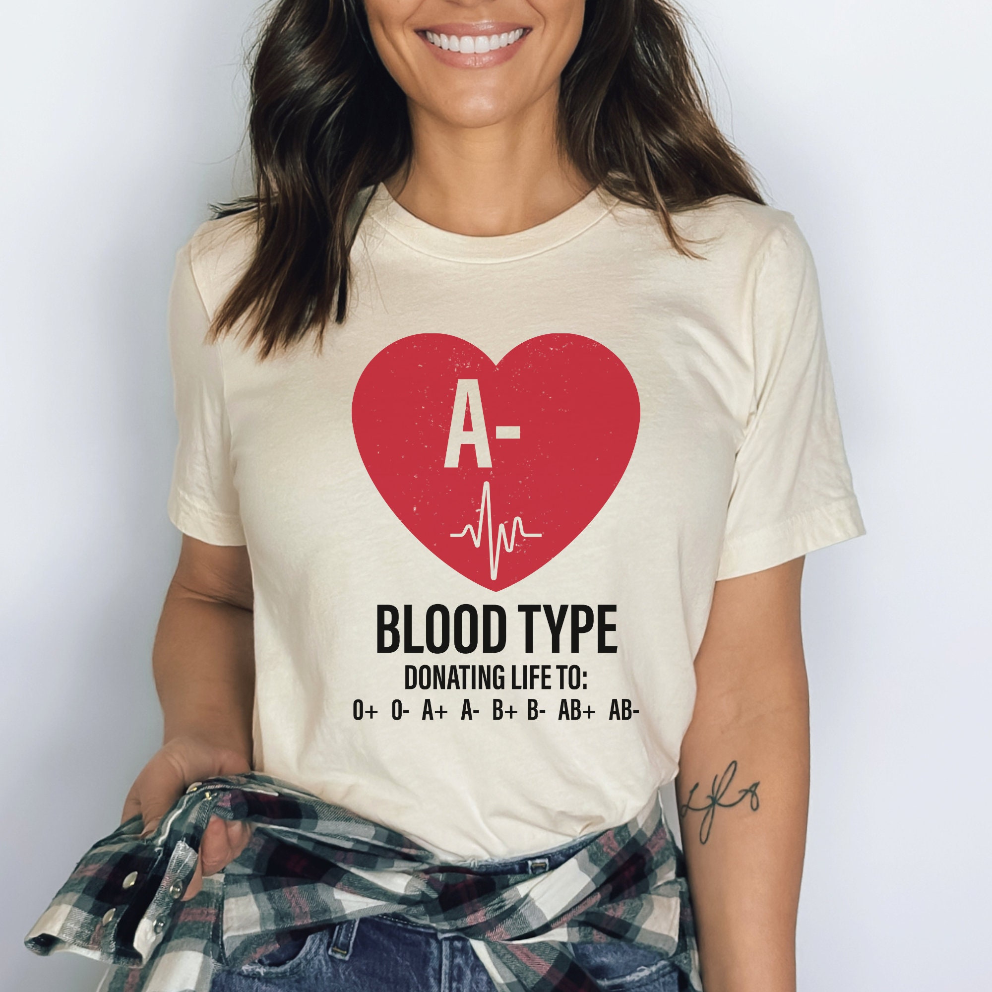 A Blood Type Shirt,donor Gift, Donation Day Apparel,show Care With A ...