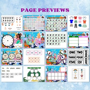 Mermaid Busy Book for Kids - Printable Activity Book With Puzzles ...