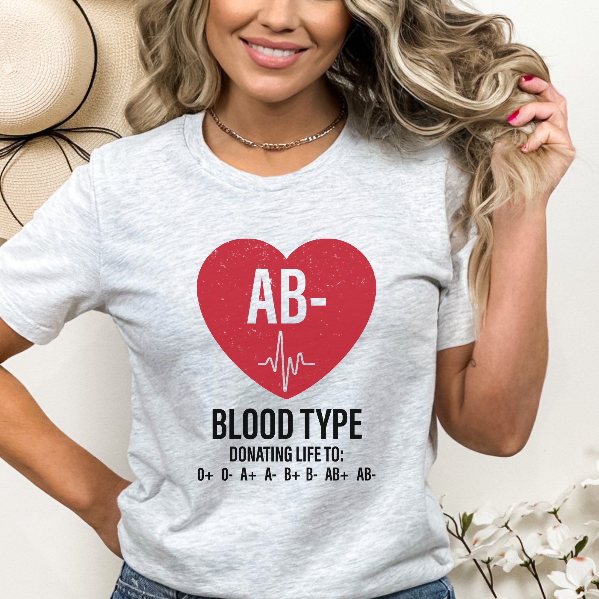 AB Blood Type Tee,unique Donor Gift, Awareness and Support, Perfect for ...