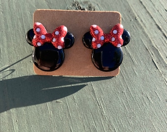 Minnie Mouse Earrings | Etsy