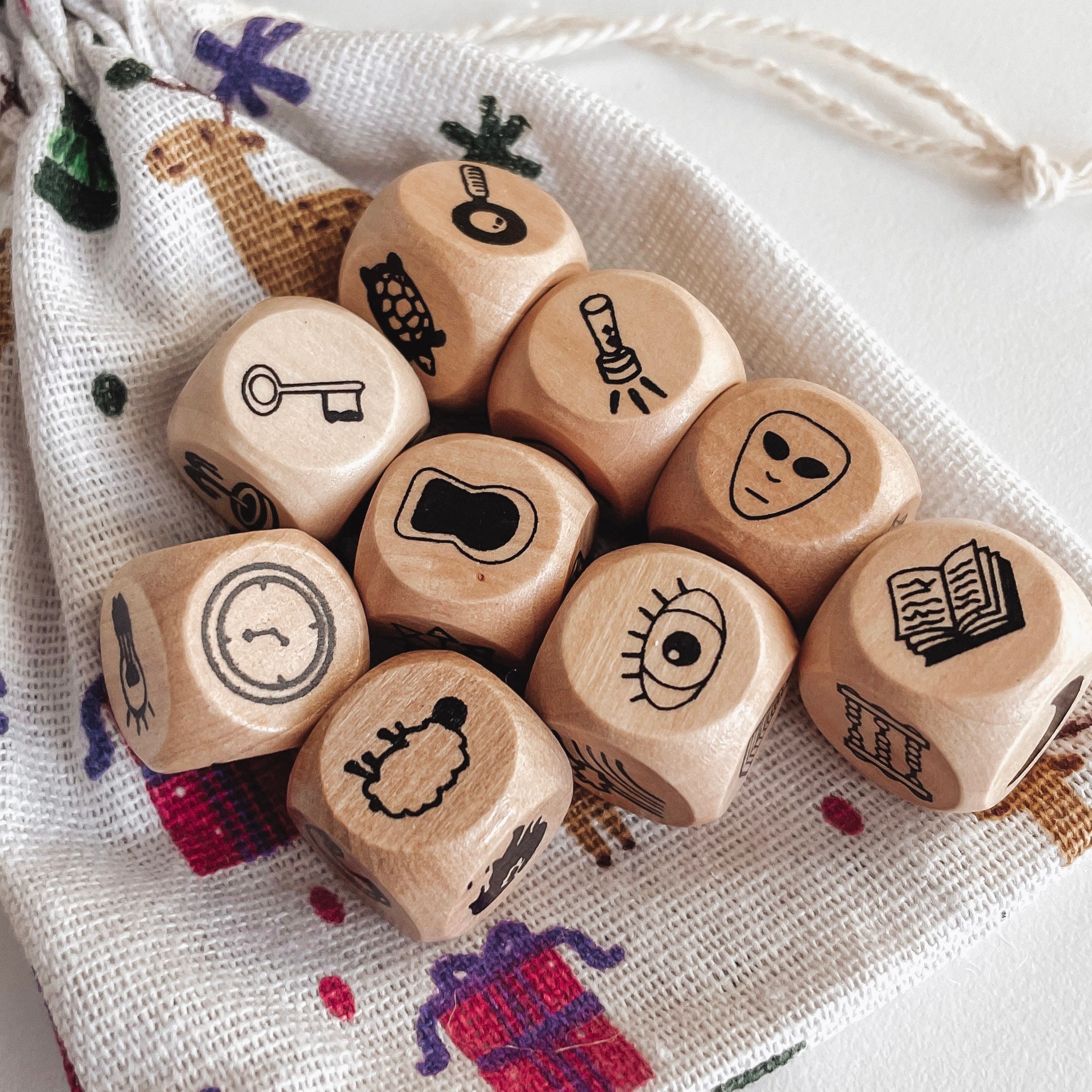 Story Telling Wooden Dice Game 9 Cubes Make a Story Age 6 | Etsy