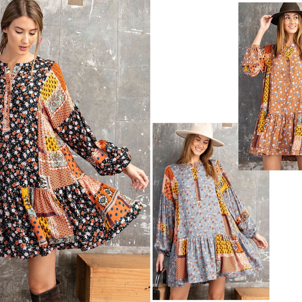 Patchwork Dress - Etsy