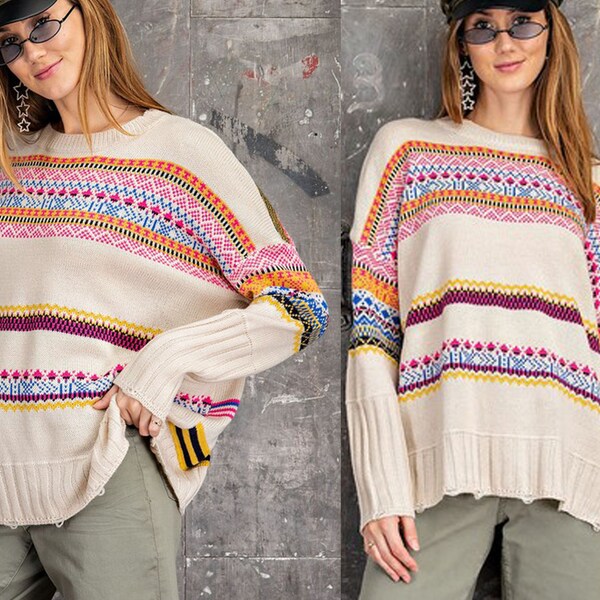 Tribal Print Sweater - Etsy