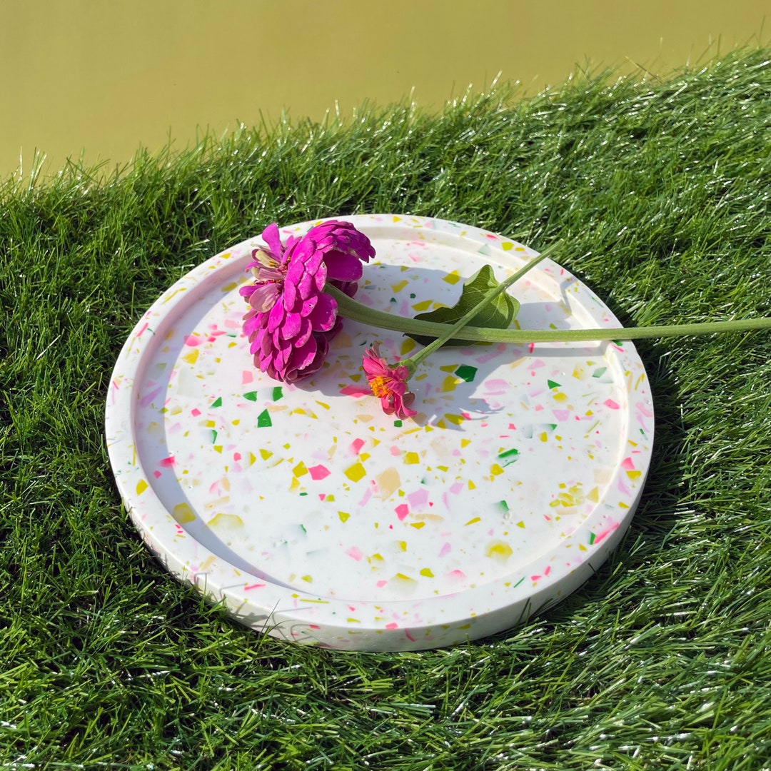 Terrazzo Round Catch-all Tray in garden Party - Etsy