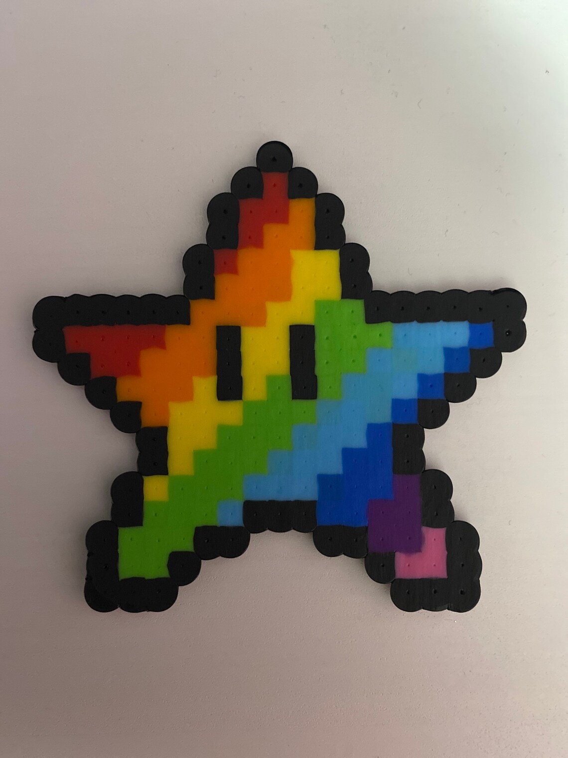 Mario Rainbow Star Perler Bead Figure - Etsy
