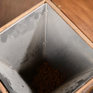 Mid-century Modern Kibble Dispenser: Stainless Steel Pet Food Storage ...