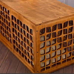 Mid-century Modern Wooden Dog Crate: Indoor Pet Furniture - Etsy
