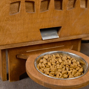Mid-century Modern Kibble Dispenser: Stainless Steel Pet Food Storage ...