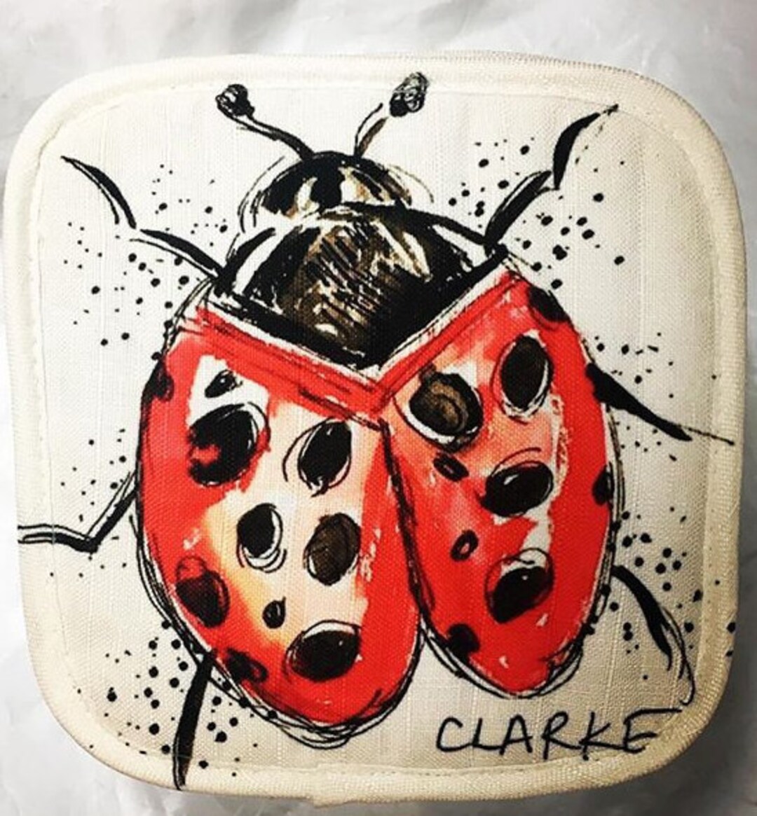 Carrie Clarke Art Hand Painted Watercolor Beetle-pot Holder - Etsy