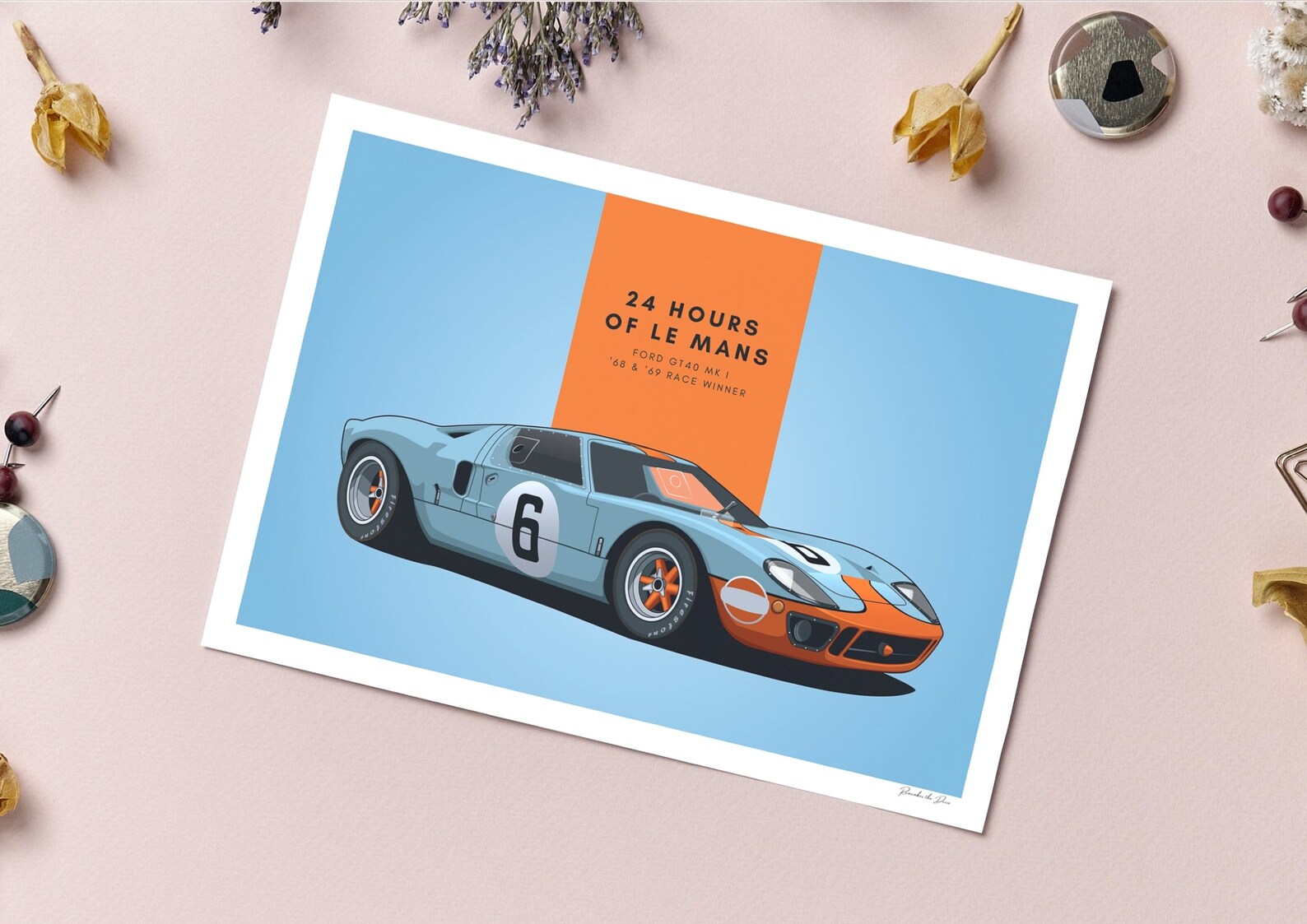Ford GT40 Poster: LIMITED Le Mans Poster for the Ford GT40 MK - Etsy Canada