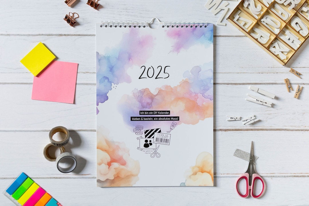 Creative DIY Craft Calendar 2025 in A4 Format Watercolor Design Incl ...