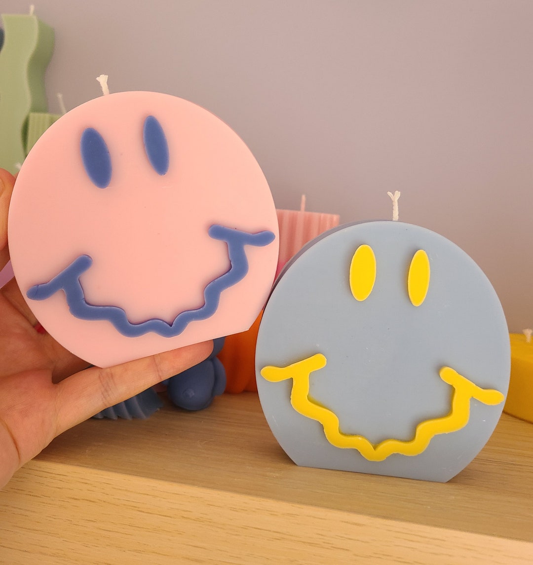 Smiley Face Candle, Handmade, Soy Wax, Hand Poured, Decorative Candle ...