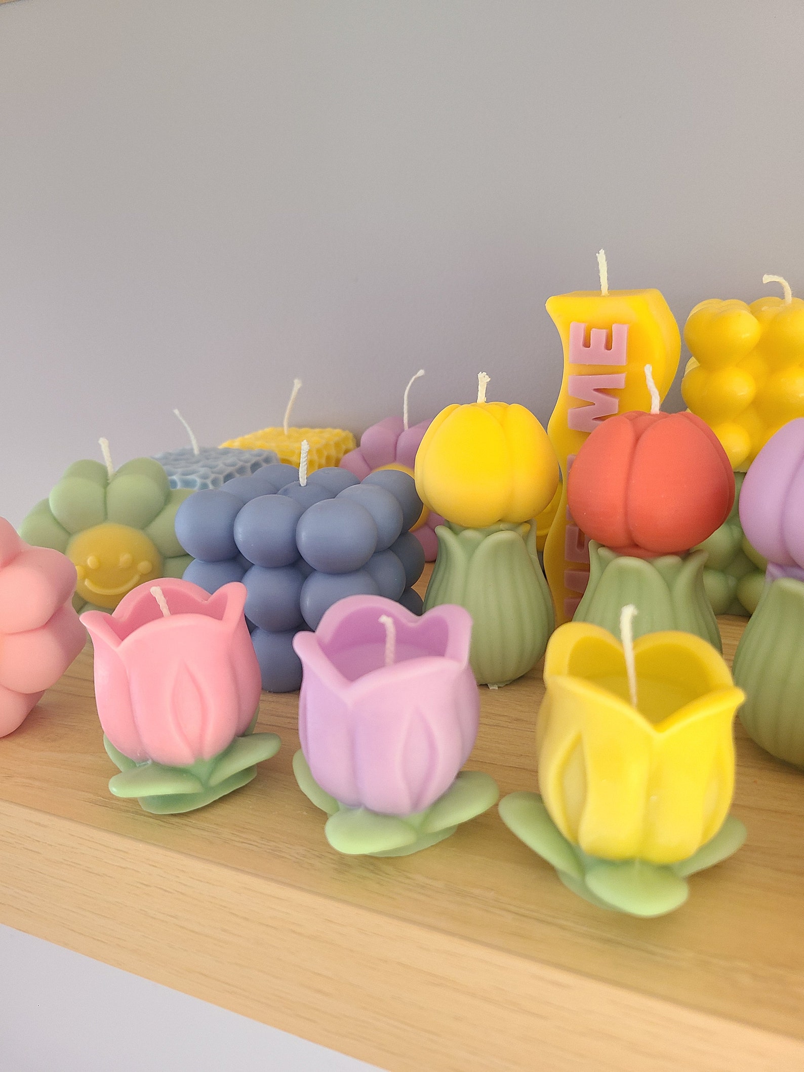 Small Cute Tulip Candle, Handmade Tulip Candle, Scented Candle, Soy Wax ...