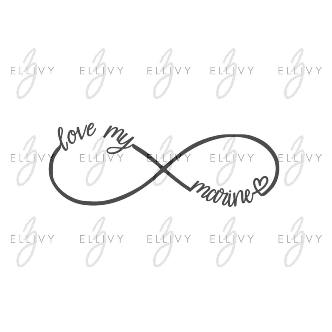 Love My Marine - Infinity Symbol - SVG & PNG Digital Cut File - Etsy