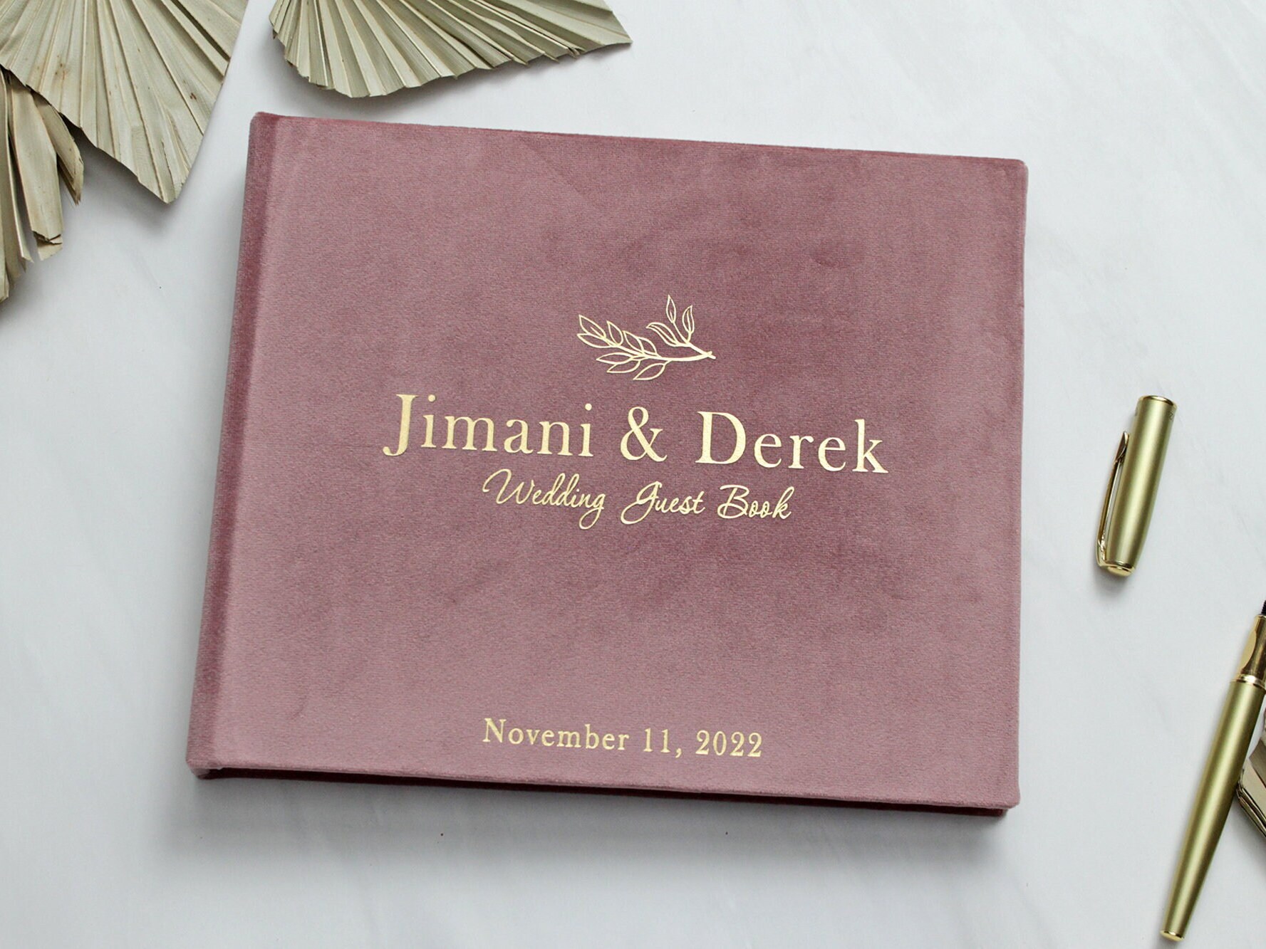 Rose Pink Velvet Guest Book, Wedding Photo Album 6x8, 16th Birthday ...